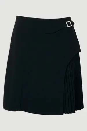Karen Millen Buckle Detail Pleated Mini Skirt