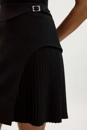 Karen Millen Buckle Detail Pleated Mini Skirt