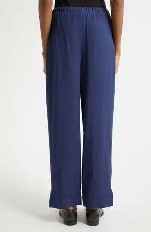 Emporio Armani Micro Leopard Spot Jacquard Wide Leg Pants