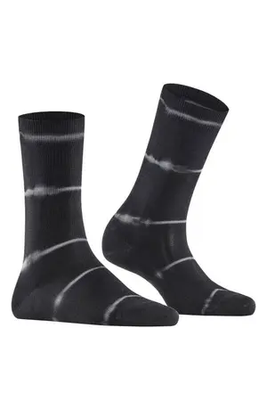 Falke Wave Bond Organic Cotton Blend Crew Socks - Black