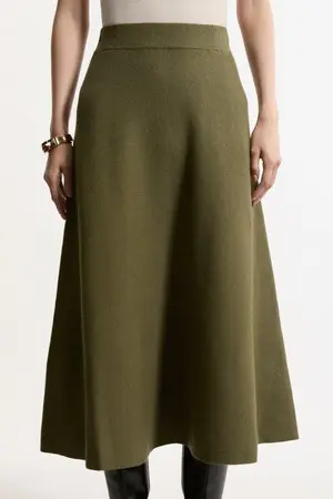 KAREN MILLEN Karen Millen Milano Knit Full Midi Skirt