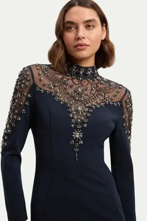 Karen Millen Petite Crystal Embellished Maxi Dress