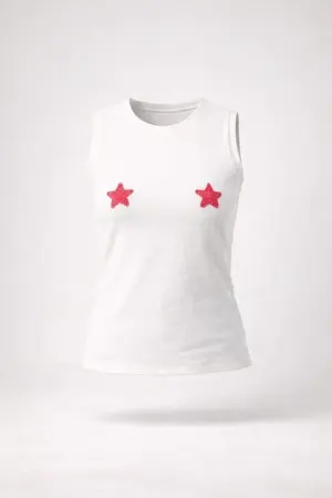 SABLE Dos Estrellas Organic Cotton Graphic Tank - Blanco