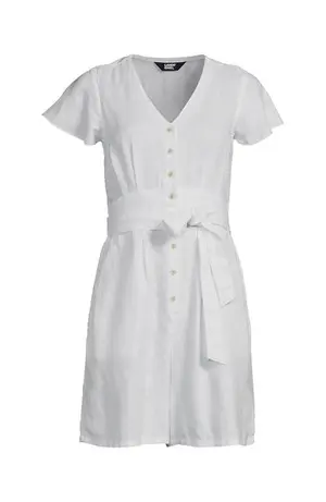 LANDS' END Flutter Sleeve Linen Romper