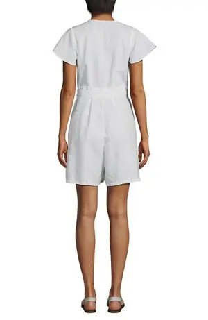 LANDS' END Flutter Sleeve Linen Romper
