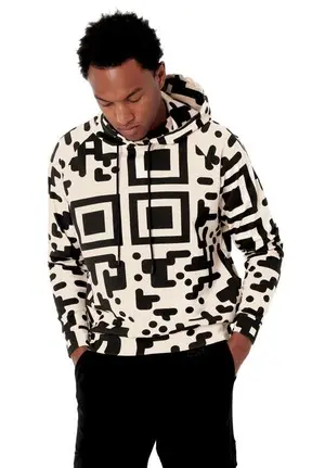 DAI MODA Qr Code Graphic Hoodie