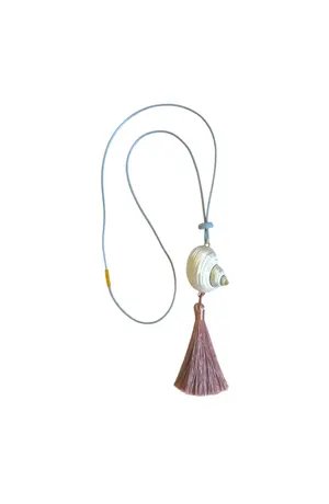 SCCOLLECTION Shell Tassel Necklace - Blue/pink