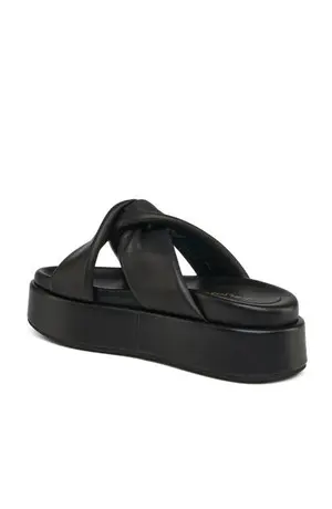 J/SLIDES NYC Yvette Leather Platform Sandal - Black