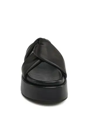 J/SLIDES NYC Yvette Leather Platform Sandal - Black