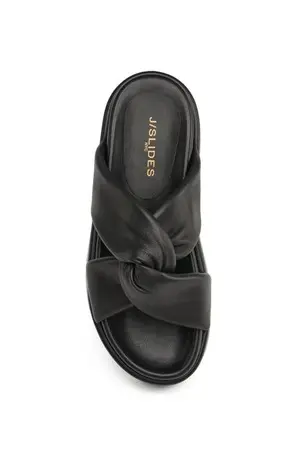 J/SLIDES NYC Yvette Leather Platform Sandal - Black