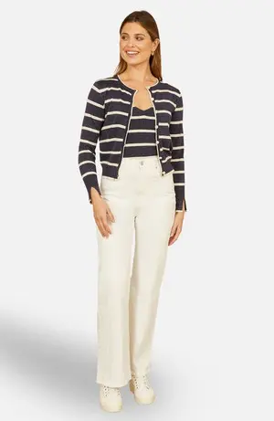 YUMI Long Sleeve Striped Cardigan