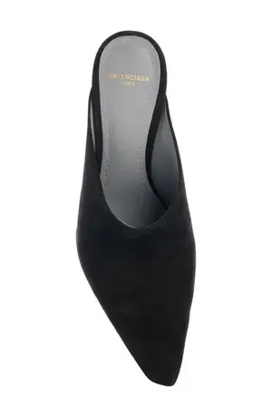 Balenciaga Duchesse Pointed Toe Mule - Black
