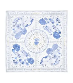ASPINAL OF LONDON Silk Landscape Scarf - Blue