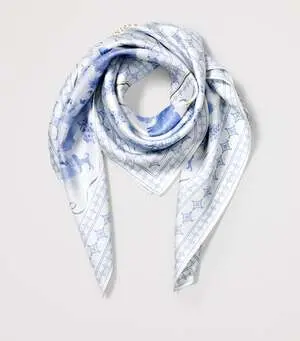 ASPINAL OF LONDON Silk Landscape Scarf - Blue