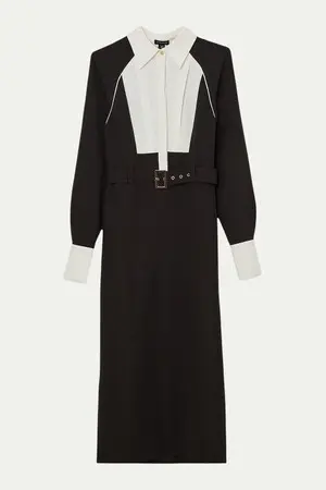 Karen Millen Twill Collared Woven Midi Dress