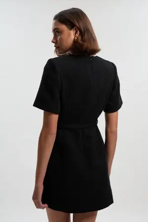 Karen Millen Tweed Belted Mini Dress