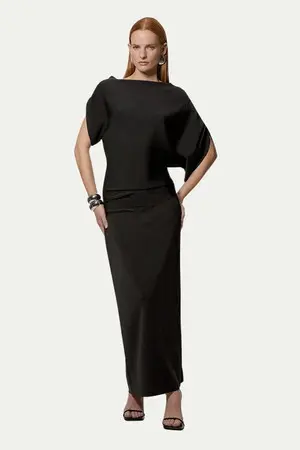 Karen Millen Dropped Waist Asymmetric Maxi Dress
