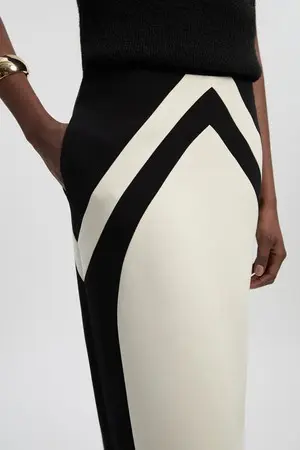 Karen Millen Colour Block Pencil Midi Skirt