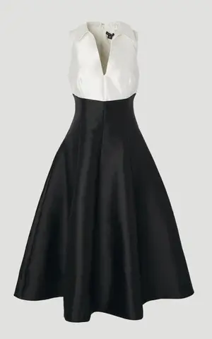 Karen Millen Twill Contrast Tux Tailored Dress