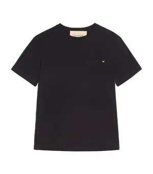 Valentino Garavani Cotton Vgold T-shirt - Black