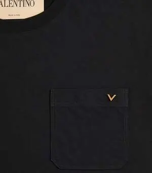 Valentino Garavani Cotton Vgold T-shirt - Black
