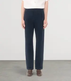 Valentino Garavani Cotton Pleated Straight Chinos
