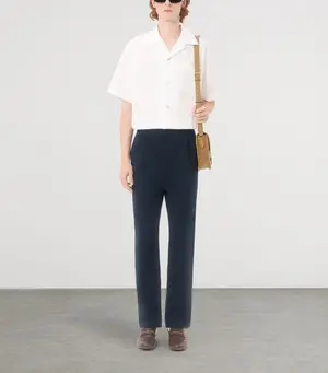 Valentino Garavani Cotton Pleated Straight Chinos