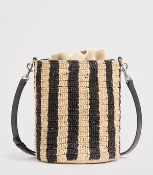 Valentino Garavani Small Raffia Bucket Bag