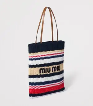 Miu Miu Raffia-effect Woven Tote