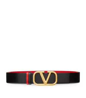 Valentino Garavani Vlogo Signature Reversible Belt - Black