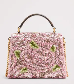 Valentino Garavani Mini Sequinned Vsling Top-handle Bag - Pink