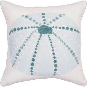 C&F HOME Sea Urchin Shores Graphic Print Geometric Embellished Throw Pillow - Green