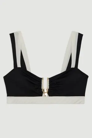 Karen Millen Trim Detail Detachable Strap Bikini Top