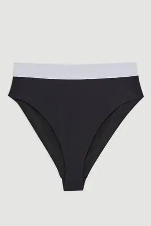 Karen Millen High Waist High Cut Bikini Bottom