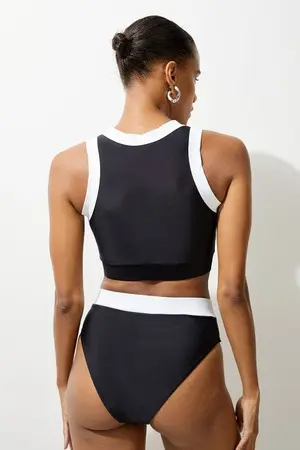Karen Millen High Waist High Cut Bikini Bottom