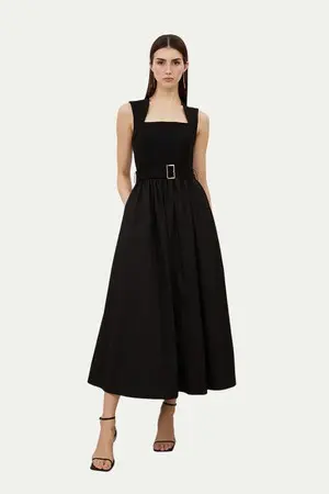 Karen Millen Square Neck Belted Maxi Dress