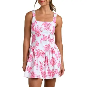 La Blanca Floral Print Tennis Dress - White