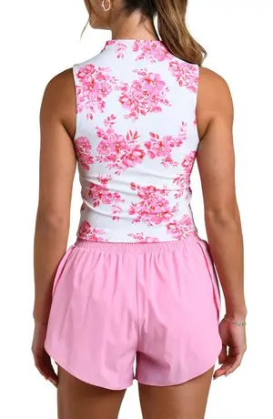 La Blanca Sleeveless Half Zip Top - White