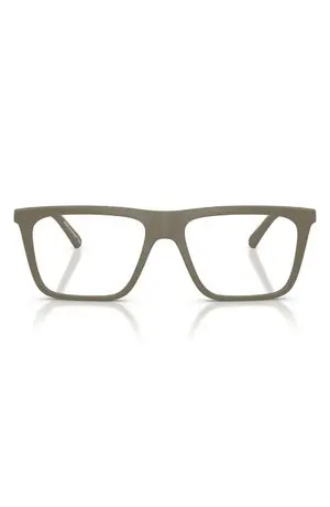 Emporio Armani 54mm Square Optical Glasses - Matte Beige/clear