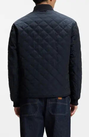 BOSS Quilted Water Repellent Reversible Bomber Jacket