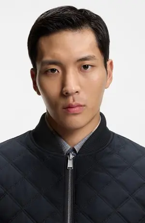 BOSS Quilted Water Repellent Reversible Bomber Jacket