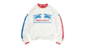 REPRESENT Mlm100781 Mesh Pegasus Long Sleeve Tee Shirt - White