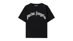 Palm Angels Curved Logo Regular Tee Shirt