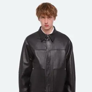 Helmut Lang Bonded Leather Trucker Jacket