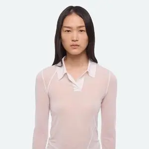 Helmut Lang Twisted Long-sleeve Polo - White