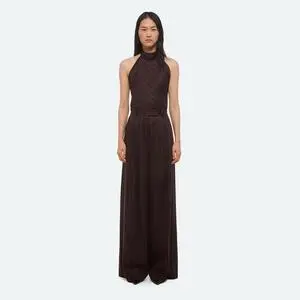 Helmut Lang Double-pleated Wide Leg Trousers - Brown Multi