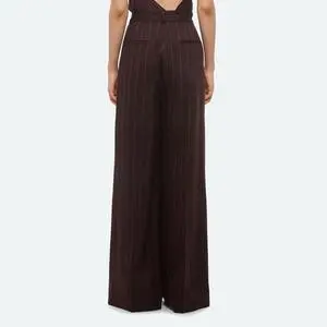 Helmut Lang Double-pleated Wide Leg Trousers - Brown Multi