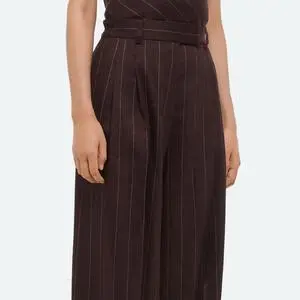 Helmut Lang Double-pleated Wide Leg Trousers - Brown Multi