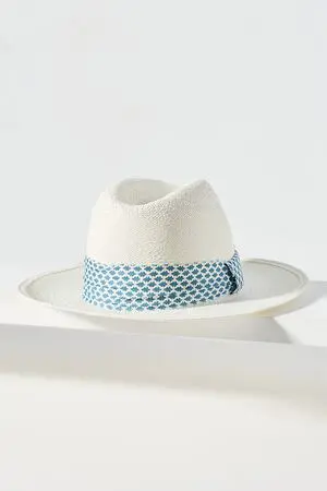 Hat Attack Pammy Panama Straw Rancher Hat - Bleach/denim