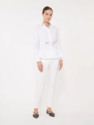Max Mara Slim-fit Cotton Satin Trousers